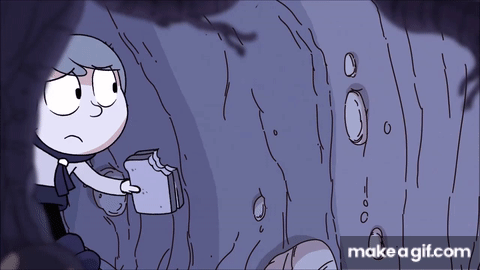 Hilda exploring underground on Make a GIF