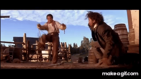 Jackie Chan horse shoe fight scene Shanghai Noon on Make a GIF
