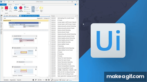 UiPath software robot at work processing invoices in SAP on Make a GIF
