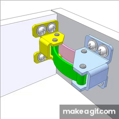 90 deg. concealed hinge of 4-bar linkage 2b on Make a GIF