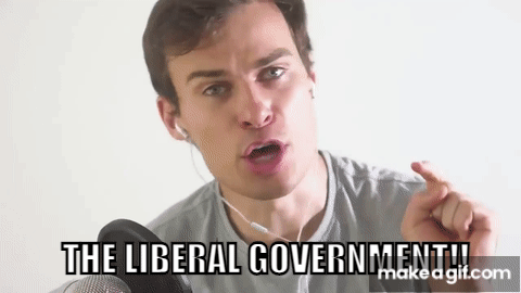 friendlyjordies saying 'the liberal government' loudly on Make a GIF
