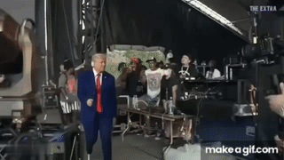 Trump walk on Make a GIF