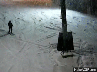 running into pole-skiing on Make a GIF