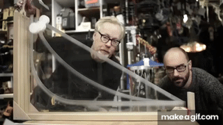 Physics experiment -Ball rolling down curved and straight ramp on Make ...