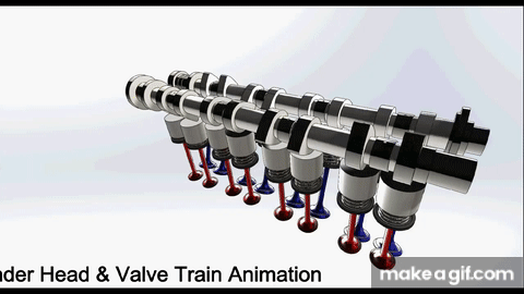 16 Valve Cylinder Head Animation and Video - HD on Make a GIF