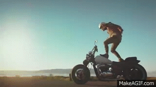 Motorcycle Surfing at 50+ MPH (4K) on Make a GIF