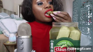 Pickle ASMR Eating Sounds/BIG Crunch/Intense | Spirit Payton on Make a GIF