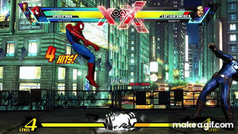 All "SPIDER-MAN" SupeR Moves / Hyper Combos in MvC Series! on Make a GIF