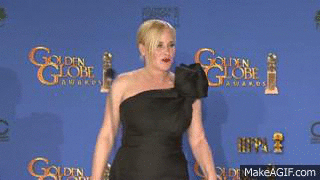 patricia arquette fights a microphone on Make a GIF