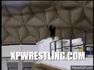 XPW ANGEL Falls Off Building And Misses Tables on Make a GIF