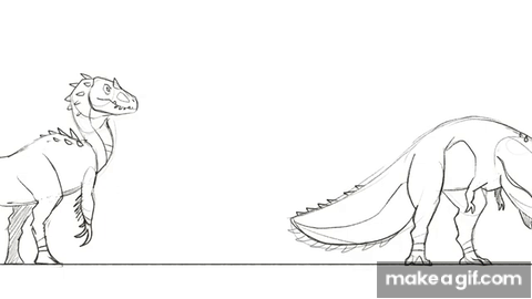 indominus rex and deviljho have a minor disagreement on Make a GIF