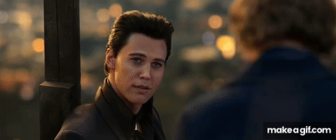 Austin Butler laughing like Elvis on Make a GIF