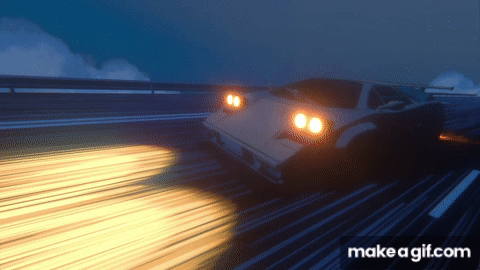 Anime Lamborghini Countach - 12 Hours- 4K Ultra HD on Make a GIF