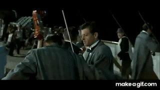 Titanic 1997 - violinist scene - nearer,my god,to thee on Make a GIF