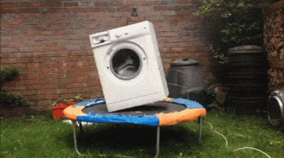peterfromtexas: Washing machine brick bouncing on trampoline on Make a GIF