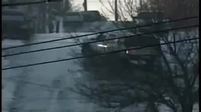 Cars Sliding Down Icy Road in Pittsburgh. on Make a GIF