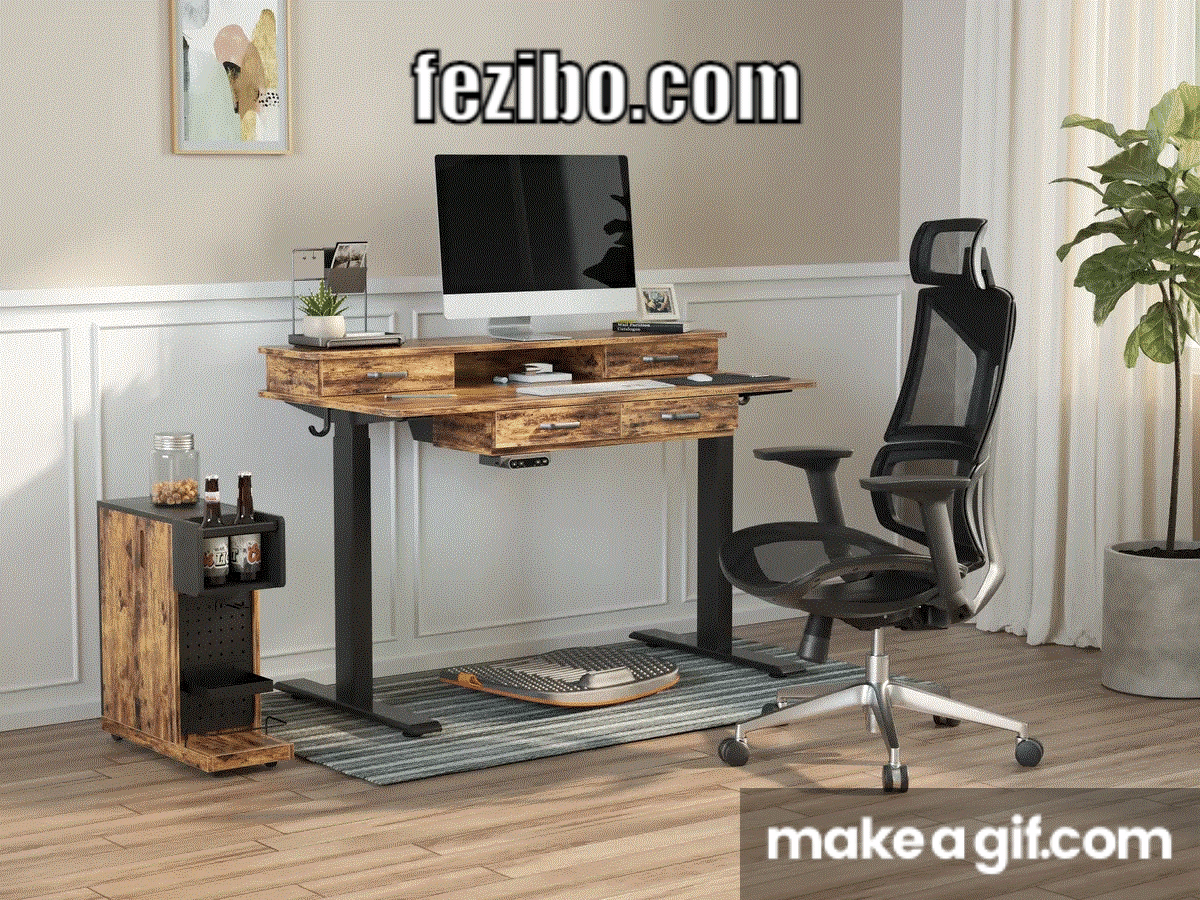 sit stand desk on Make a GIF