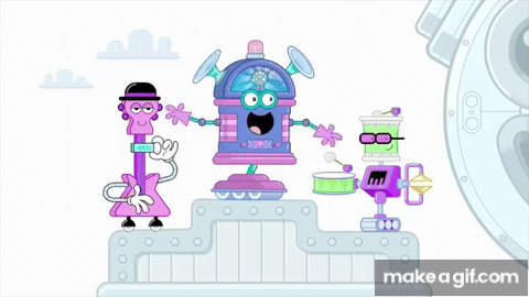 Robot Dance | Fredbot Children's Cartoon (Wow! Wow! Wubbzy!) on Make a GIF