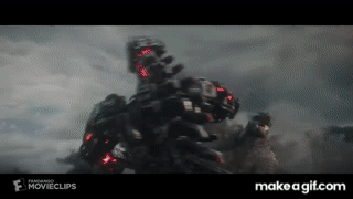 Mechagodzilla Jetpack southpaw jumping lead elbow on Make a GIF