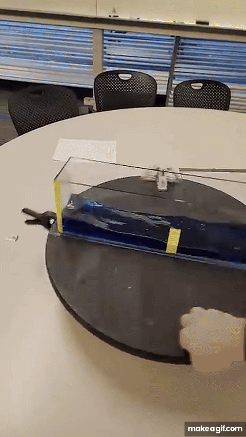 Rotating platform makes water behave wildly! on Make a GIF