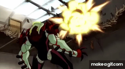 Ben 10 Vilgax gets a house drop on him gif on Make a GIF