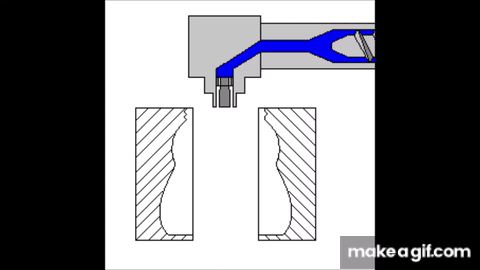 extrusion blow molding / Extrusionsblasformen on Make a GIF