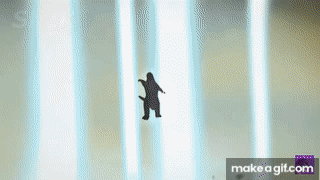 Showa Godzilla beating up R.A.T Godzilla for 5 minutes on Make a GIF