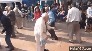Funny old guy dancing on Make a GIF