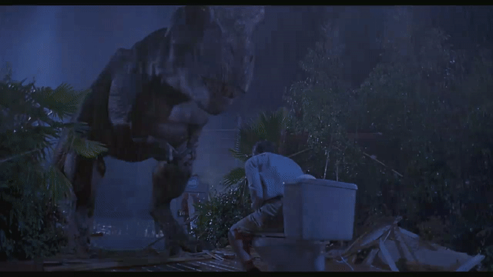 The T. rex Escapes the Paddock in 4K HDR | Jurassic Park on Make a GIF