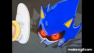 Metal Sonic getting kicked in the head on Make a GIF