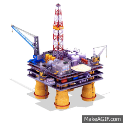 Gravity sea drilling platform on Make a GIF