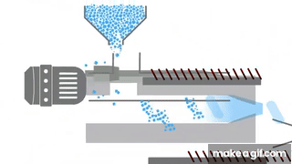 Extrusion - Animation of the polymer extrusion process on Make a GIF