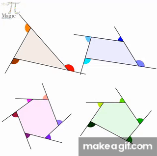 Exterior angles, by magic pi - math animations on Make a GIF