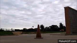 skating over cones on Make a GIF