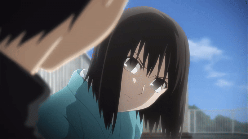 Young Shiki Ryougi intense glare on Make a GIF