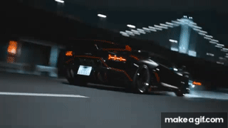 Lamborghini Aventador svj | Tokyo night | [4k] on Make a GIF