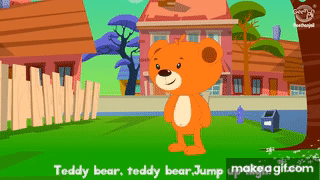 Teddy Bear Teddy Bear Turn Around Song – Kids Rhymes on Make a GIF