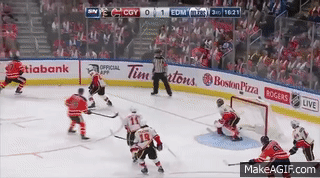 CONOR MCDAVID vs CALGARY FLAMES (Oct 4) on Make a GIF