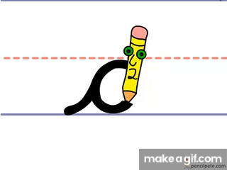Pencil Pete's Cursive Writing - Lowercase g on Make a GIF