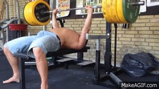 Bench Press Fail (safety bars failure) on Make a GIF