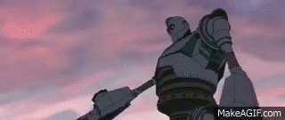 Iron Giant fight scene on Make a GIF