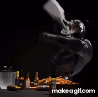Venom enjoying milk on Hot Ones. on Make a GIF