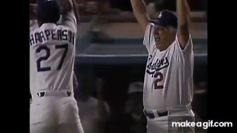 1988 WS Game 1: Kirk Gibson's dramatic game-winning home run on Make a GIF