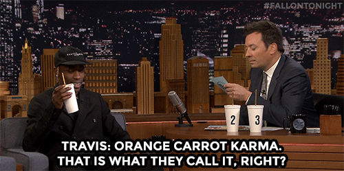 Travis Scott is the ultimate Jamba Juice fan. on Make a GIF