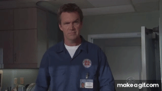 Scrubs - Janitors Betrayal Stare on Make a GIF