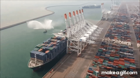 Top 10 Biggest Container Ships Floating on Waves in Ocean on Make a GIF