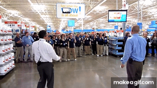 Employees dance to "Surfin' Bird" at new Walmart Supercenter in ...