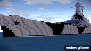 Minecraft Battleship Naval Ship Battle Animation on Make a GIF
