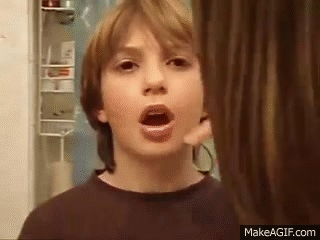 Boy in makeup and a dress on Make a GIF