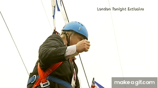 Boris Johnson gets stuck on a zip wire in London's Victoria Park on ...